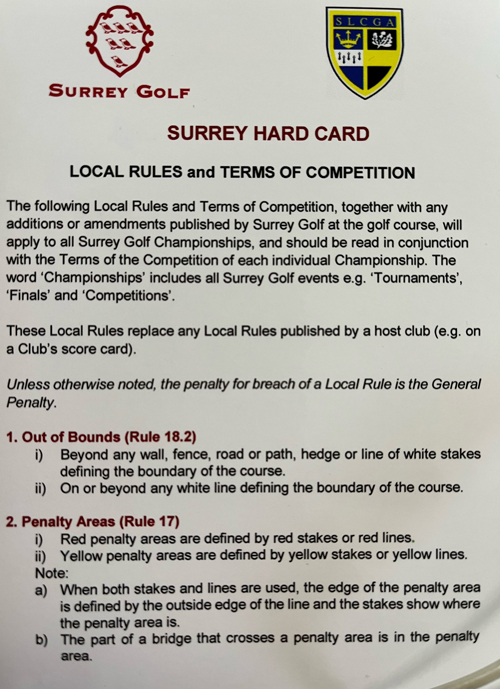 Surrey Hard Card